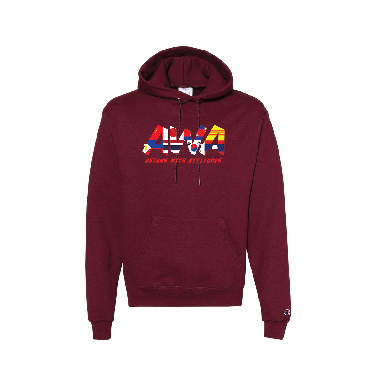 Flag AWA Logo - Printed Hooded Sweatshirt – Asians With Attitudes