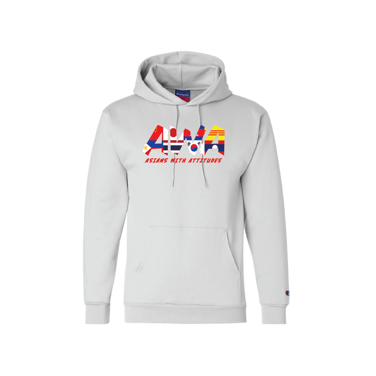 Flag AWA Logo - Printed Hooded Sweatshirt – Asians With Attitudes